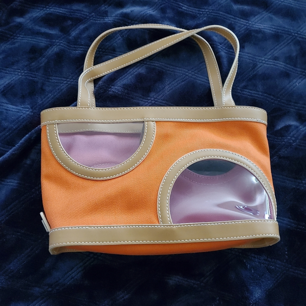 Mx Orange / Transparent Small Tote Bag With Small Pou… - Gem
